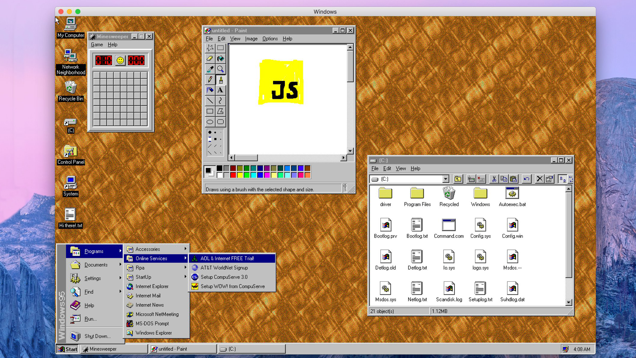 Remember Windows 95? Now you can download it on most OS systems, for ...