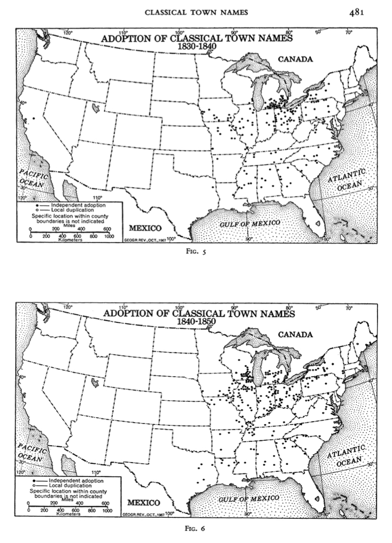 A map of classical town names in the U.S. - Big Think